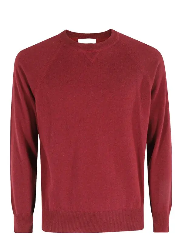 KANGRA Long Sleeve Crew Neck Sweater - Red