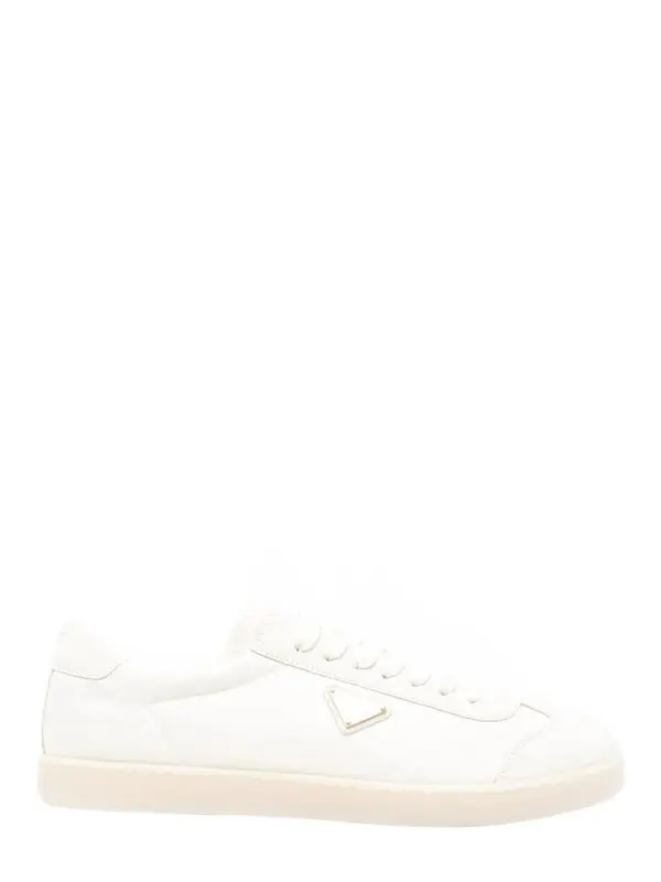 Prada Logo Plaque Lace-up Sneakers - Ivory