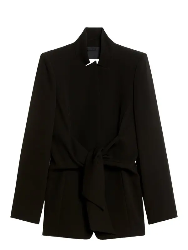 Max Mara Seggio Belted Long-sleeved Jacket - Black
