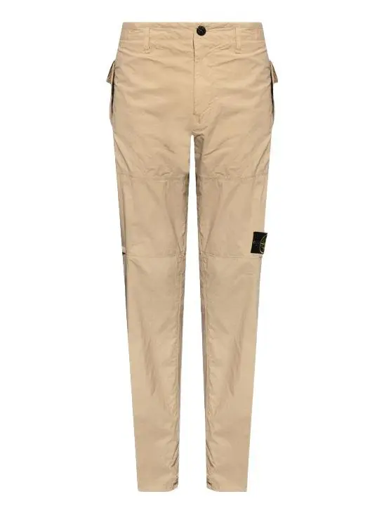 Stone Island Compass-badge Tapered Trousers - Sand-colored