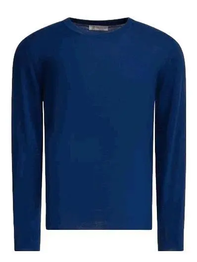 Brunello Cucinelli Crewneck Knitted Jumper With Ribbed Details - Blue