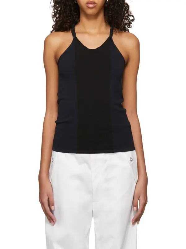 DION LEE Rope Detail Tank Top - Black
