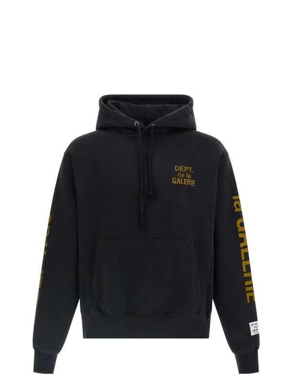 GALLERY DEPT. Logo Printed Distressed Hoodie - Black