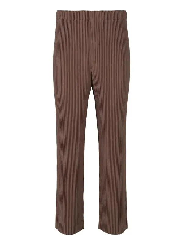 Issey Miyake Homme Plissé Pleated Trousers - Edge Brown