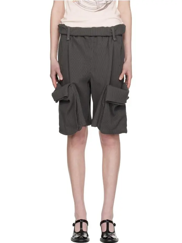 OPEN YY Rolled-up Athletic Cargo Shorts - Charcoal-grey