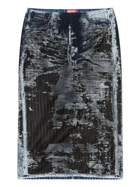 DIESEL® Straight Midi Skirt With Back Slit - Black