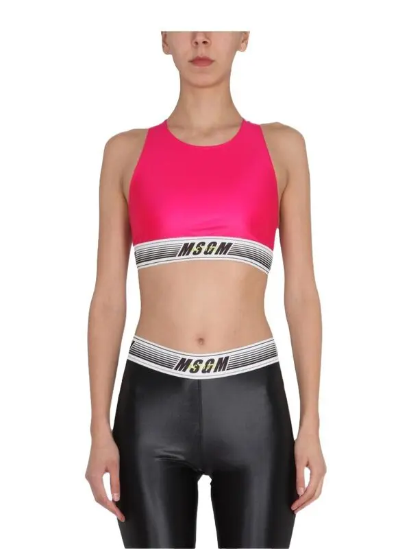 MSGM Logo Band Sport Top - Pink