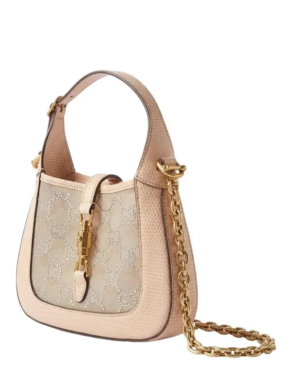 Gucci Crystal Gg Mini Shoulder Bag - Light Pink
