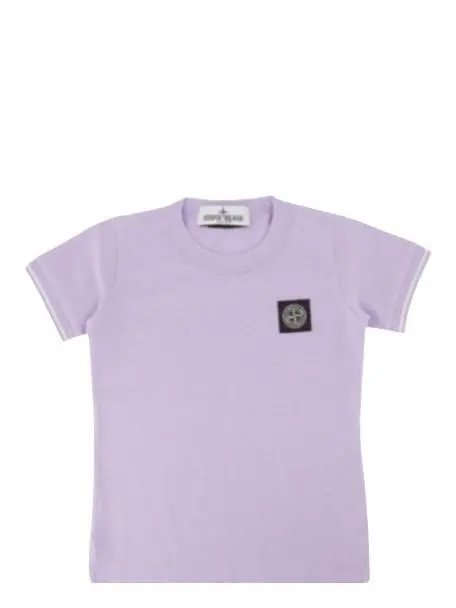 Stone Island Logo Patch Stretch Cotton T-shirt - Purple