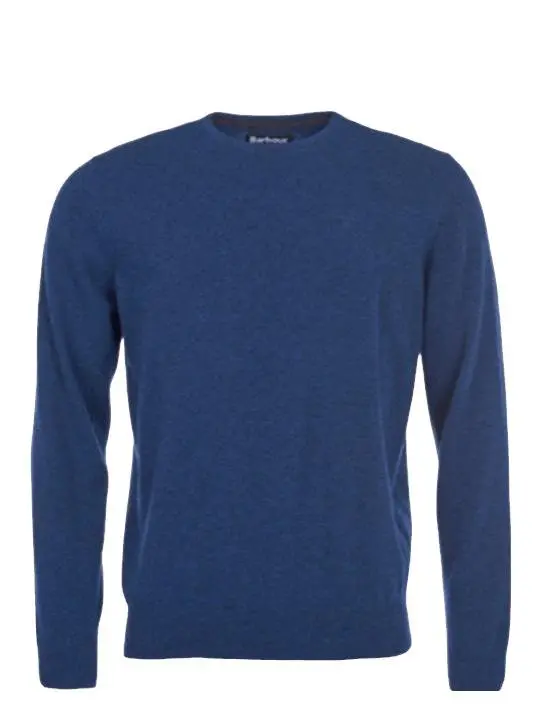 Barbour Logo Embroidered Crewneck Knitted Jumper - Blue