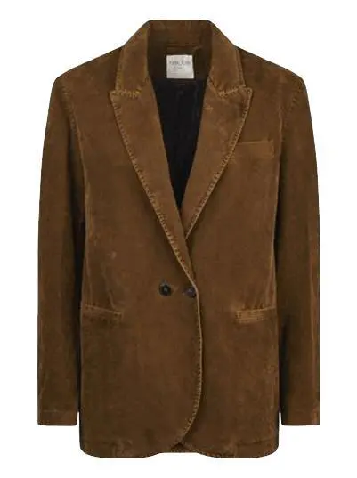 FORTE_FORTE Double-breasted Jacket - Brown