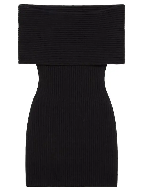 Givenchy Off-the-shoulder Mini Dress In Wool - Black