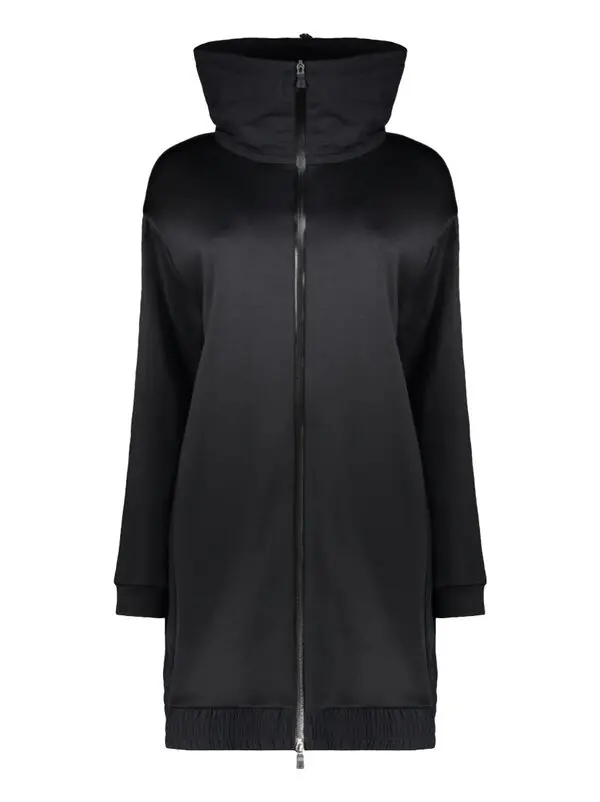 Herno High Neck Zip-up Cardigan - Black