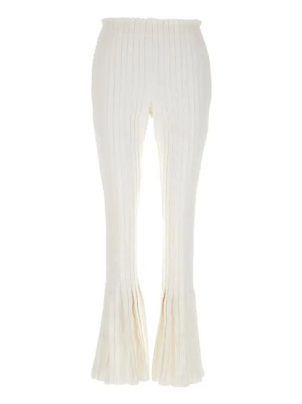 Sacai Pleated Cropped Trousers - White