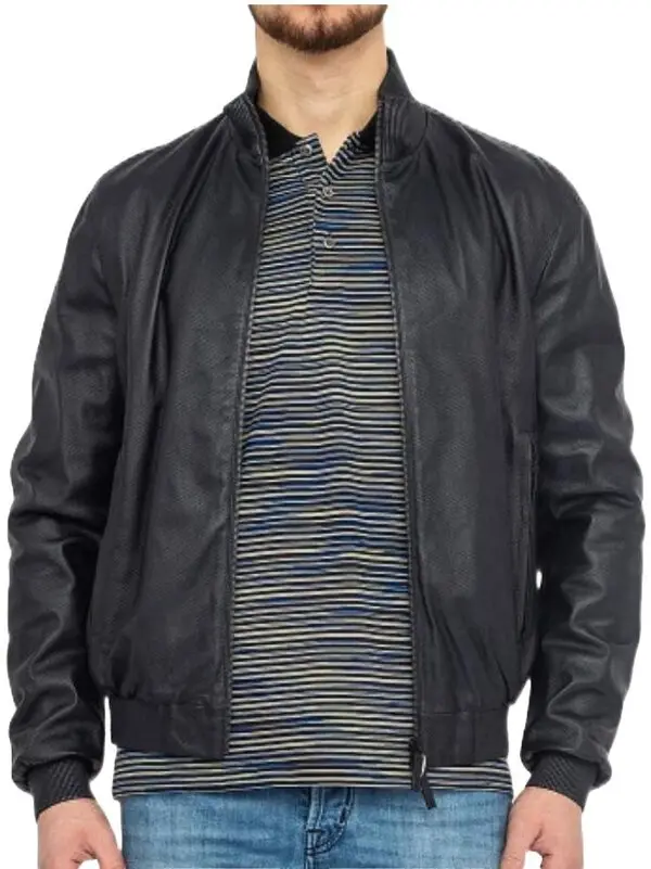 Emporio Armani Logo Casual Bomber Jacket - Black