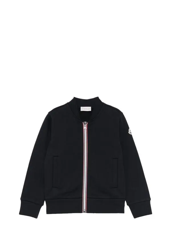 Moncler Logo Patch Zip-front Sweatshirt - Midnight Blue