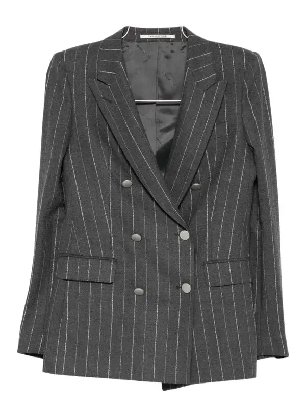 Tagliatore Double-breasted Pinstripe Blazer - Black