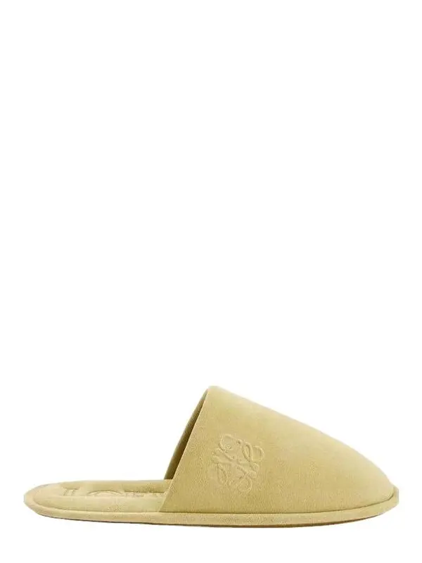 Loewe Suede Sheepskin Slippers - Nude