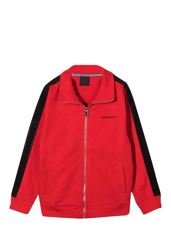 Givenchy Logo Casual Zip-up Coat - Red