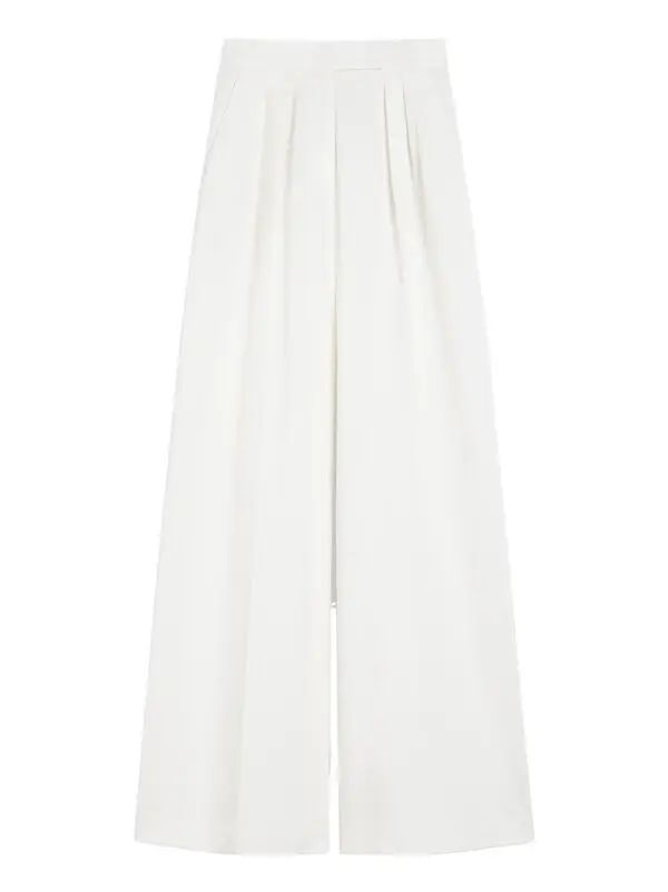 Max Mara Chenzia Wide-leg Pinstriped Jacquard Trousers - White