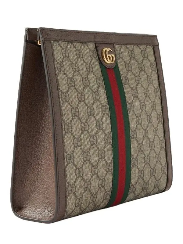 Gucci Ophidia Monogrammed Pouch - Beige/ebony