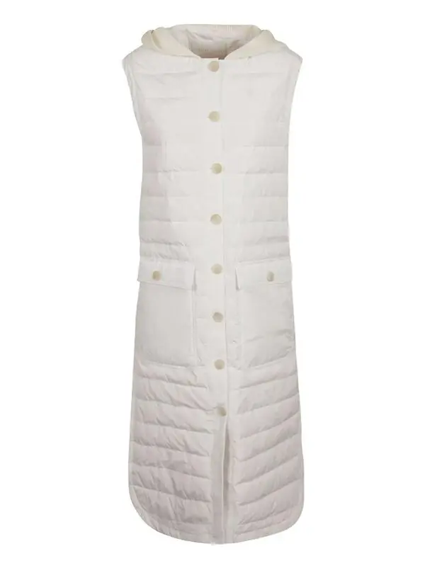 Fabiana Filippi Long Padded Quilted Vest - White