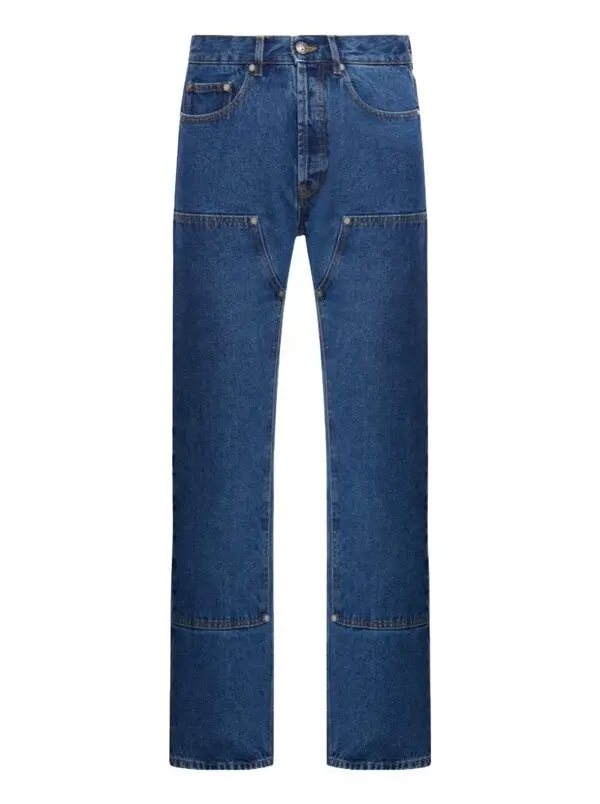 Palm Angels Straight Leg Panelled Jeans - Blue