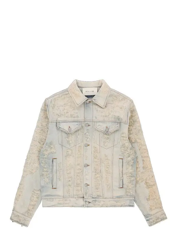 1017 Alyx 9sm Distressed Long-sleeved Denim Jacket - Nude