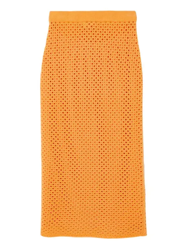 Gabriela Hearst Tana Crocheted Midi Skirt - Orange