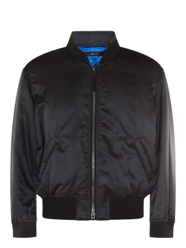 TOM FORD Long Sleeve Zip-up Bomber Jacket - Black
