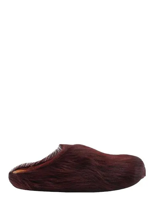 Marni Long Hair Calfskin Fussbett Sabot - Black