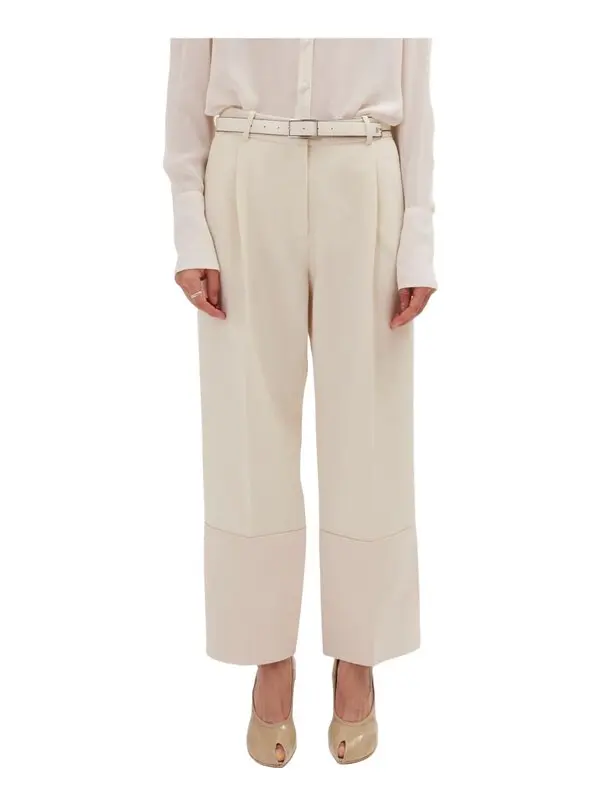 Tory Burch Straight-leg Two-toned Tailored Pants - Nude