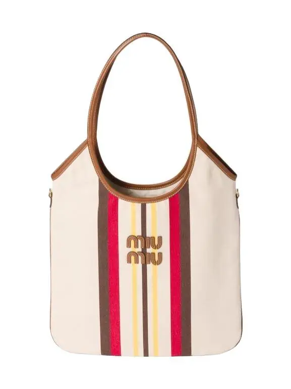 Miu Miu Ivy Shoulder Bag - Beige/dark Brown