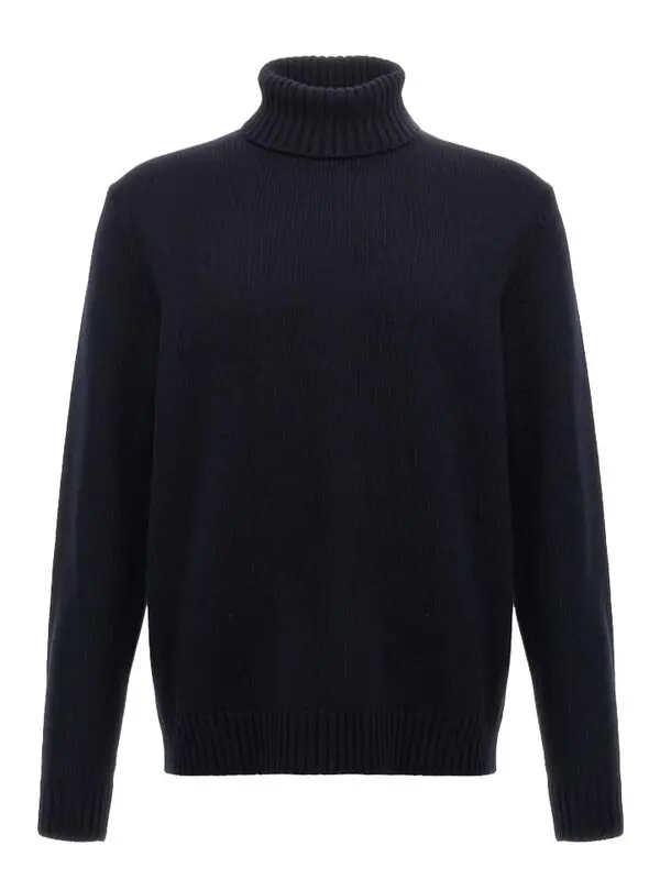 ZANONE Wool Turtleneck Knitwear - Black