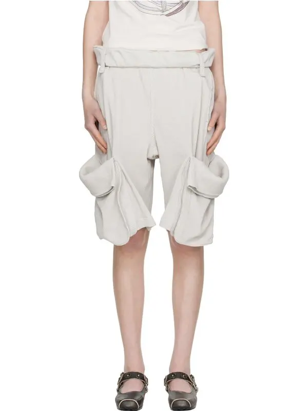 OPEN YY Rolled-up Athletic Cargo Shorts - Light Gray