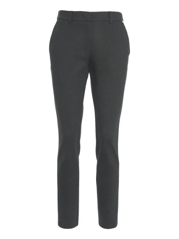 Liu Jo Cropped Trousers With Pressed Crease - Black