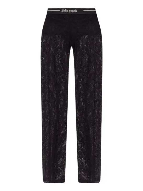 Palm Angels Lace Floral Trousers - Black