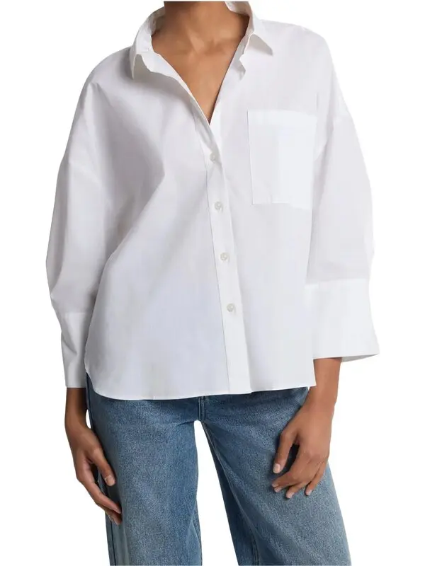 Michael Kors Stretch Poplin Shirt With Lapel And Long Sleeves - White