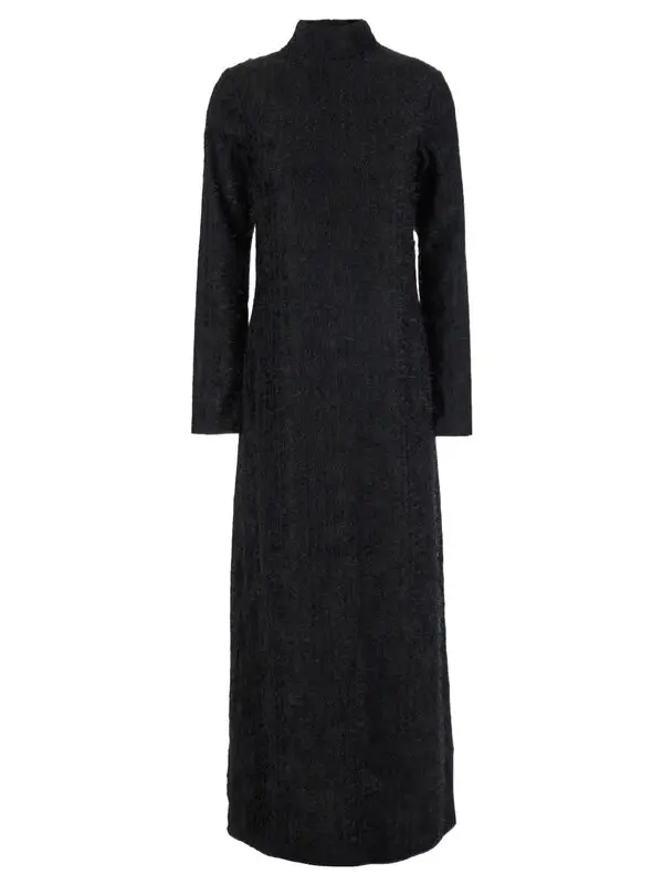 RÓHE Turtleneck Dress With Fabric Fringes - Black