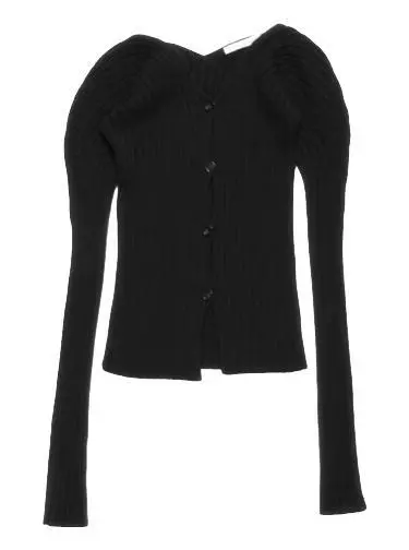 Acne Studios Cotton Cardigan With V-neck And Ribbed Knit - Black