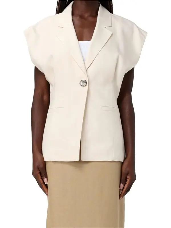 Pinko Single-breasted Sleeveless Blazer - White
