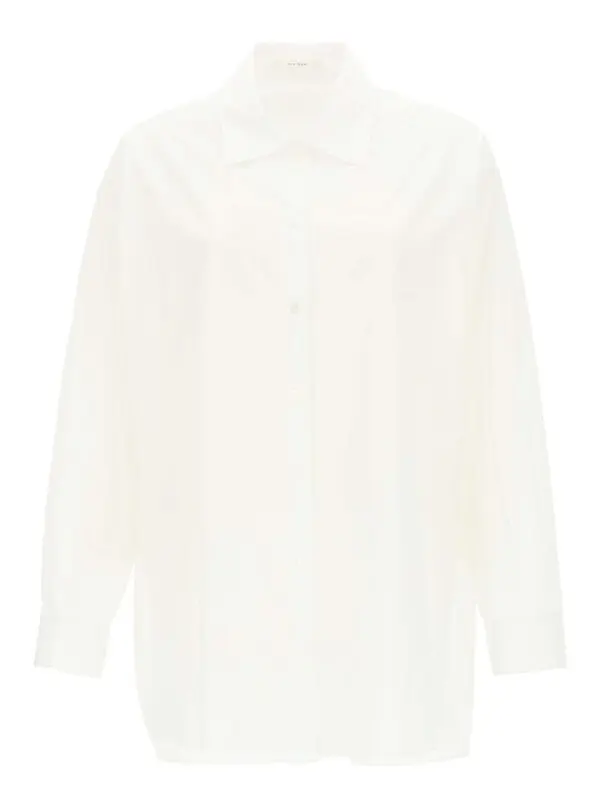 THE ROW Luka Curved Hem Shirt - Optic White