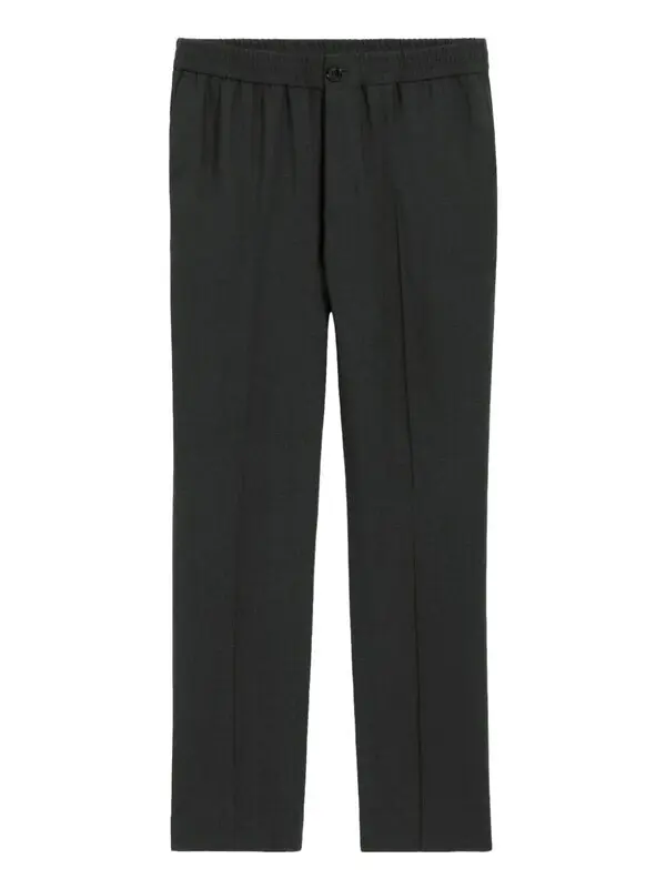 Ami Elasticated Waist Straight-leg Trousers - Anthracite