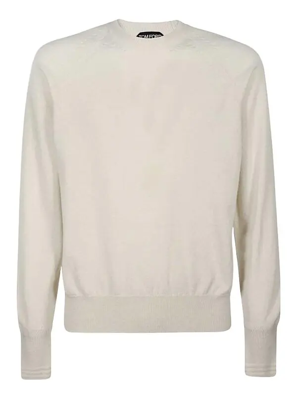 TOM FORD Round Neck Knitted Pullover - White
