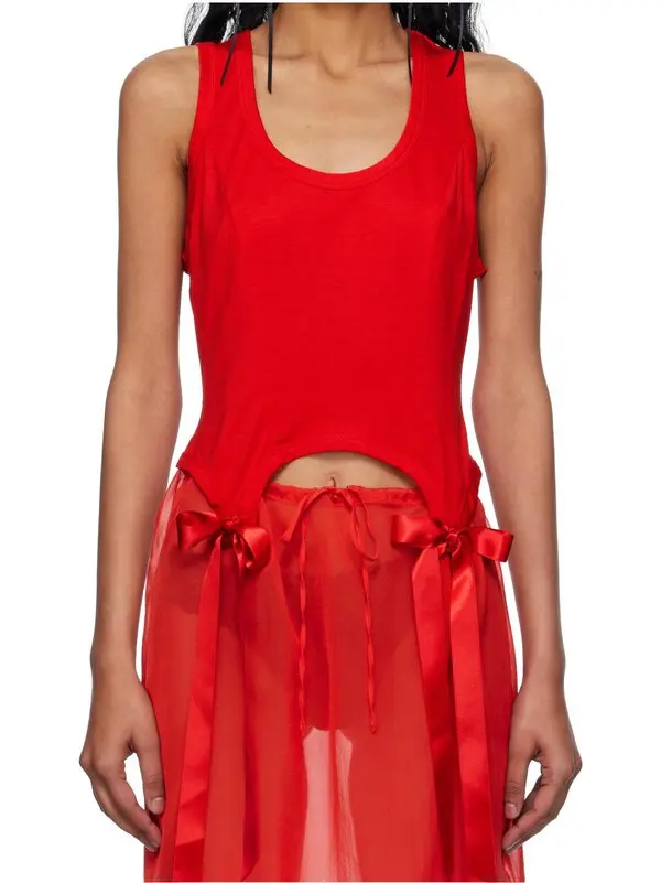 Simone Rocha Bow Detail Easy Vest - Red