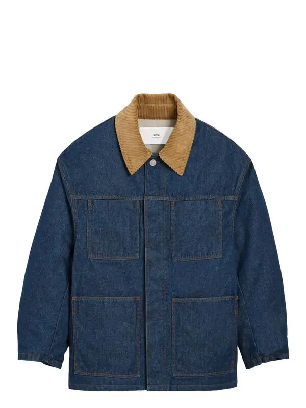 Ami Padded Denim Worker Jacket - Indigo