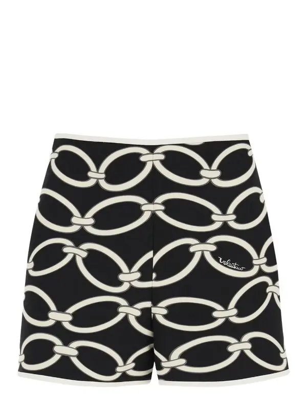 Valentino Garavani Chain-print High-waisted Shorts - Multicolour