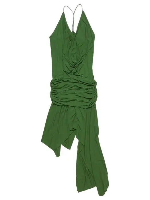 Acne Studios Dikata Draped Midi Dress - Green