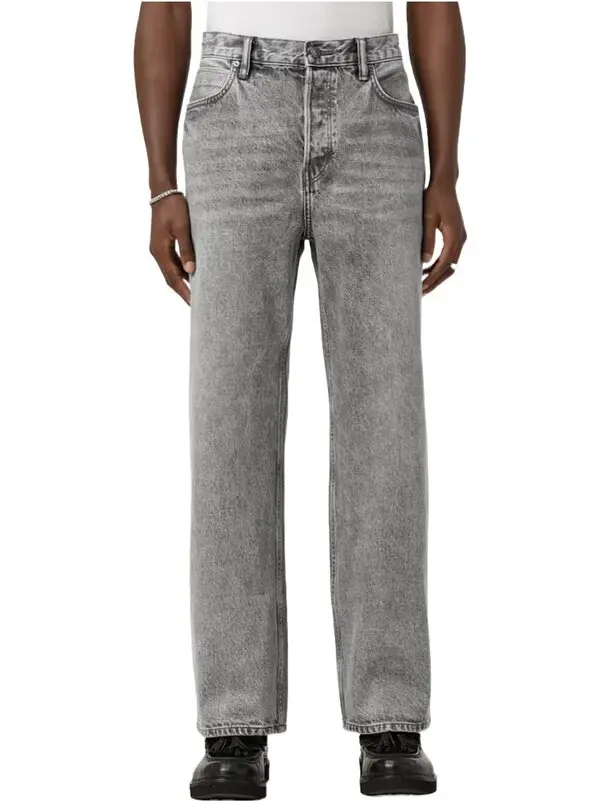 ALLSAINTS Relaxed Fit Wide Leg Jeans - Gray