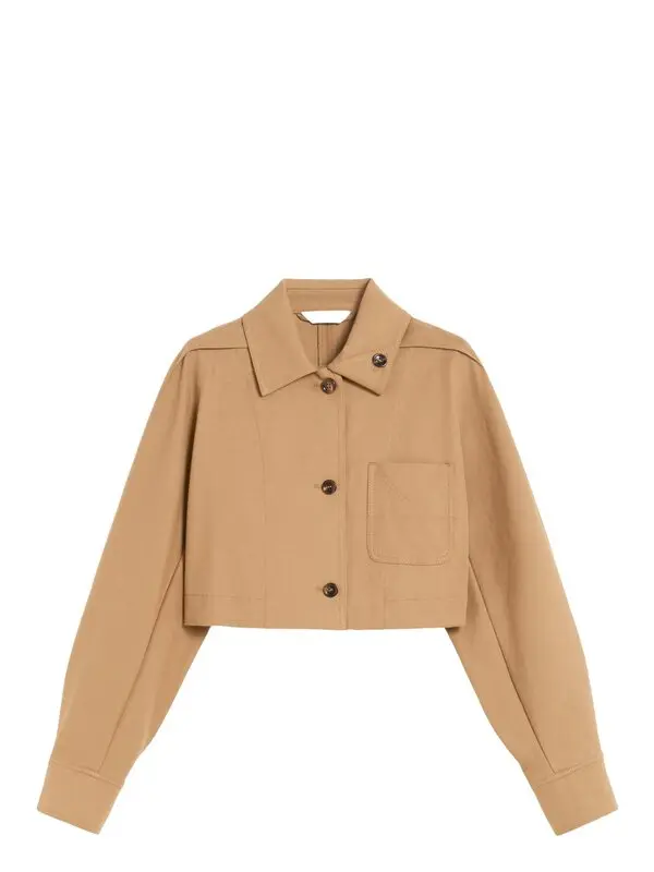 Max Mara Smalto Button-up Cropped Jacket - Hazelnut Brown